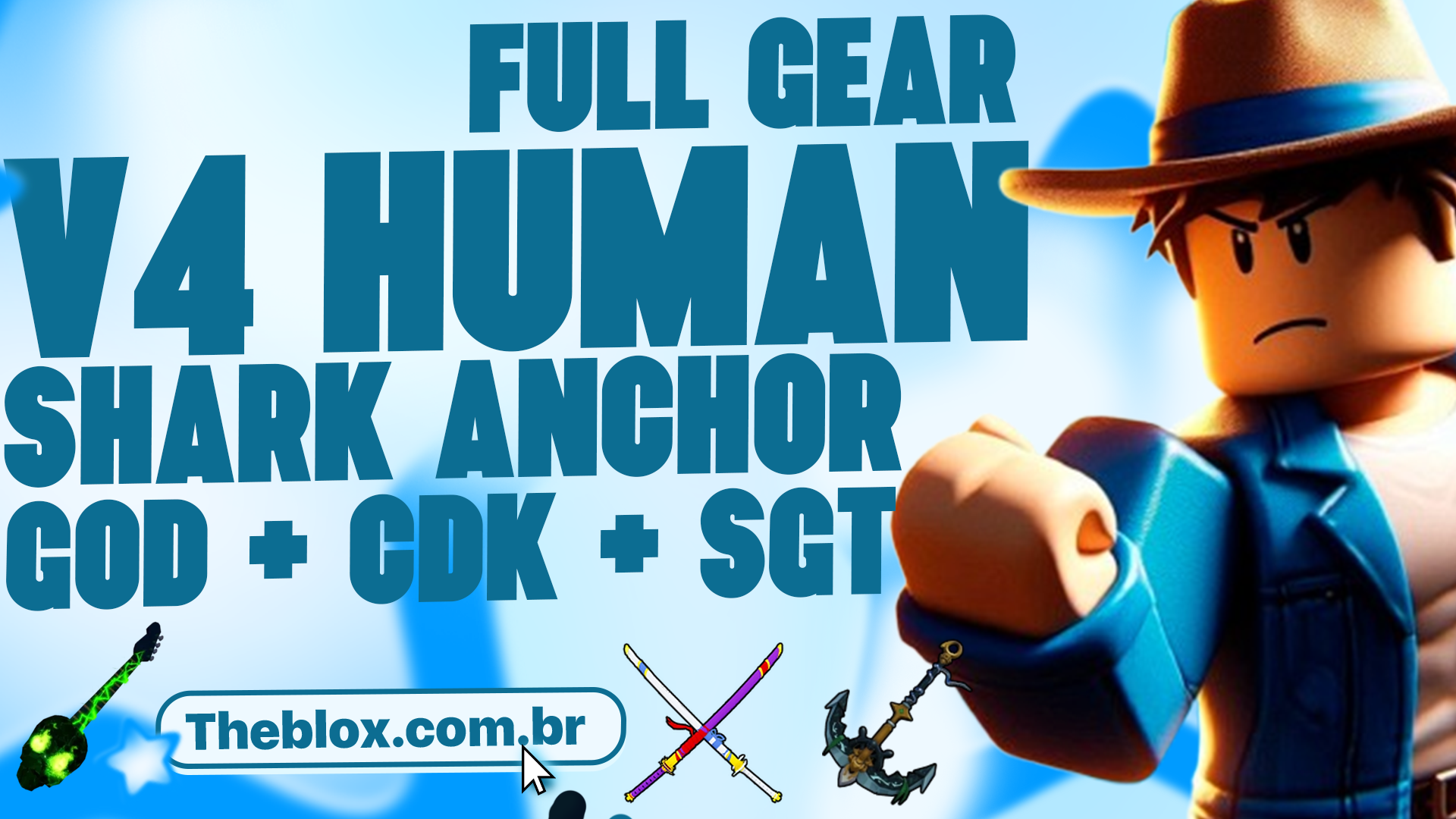 〔⚔️⚓🎸🐯🐆〕V4 HUMAN FULL + CDK + TIGER +GHM + SKULL GUITAR + SHARK ANCHOR ...